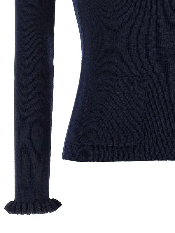 Valentino Garavani Embroidered V-neck Long Sleeve Sweater