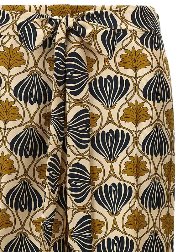 Max Mara Timec Printed Silk Trousers - Yellow