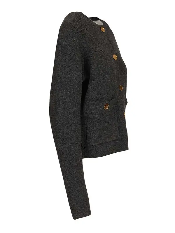 TOTEME Hammered Button Cardigan - Gray