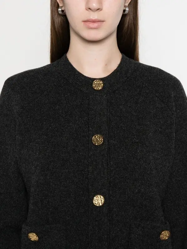 TOTEME Hammered Button Cardigan - Gray