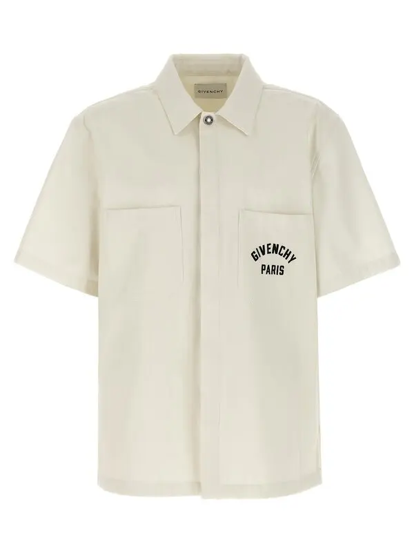 Givenchy Logo Embroidery Shirt - Cream