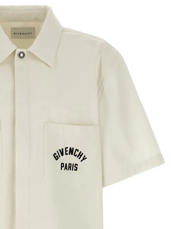 Givenchy Logo Embroidery Shirt - Cream