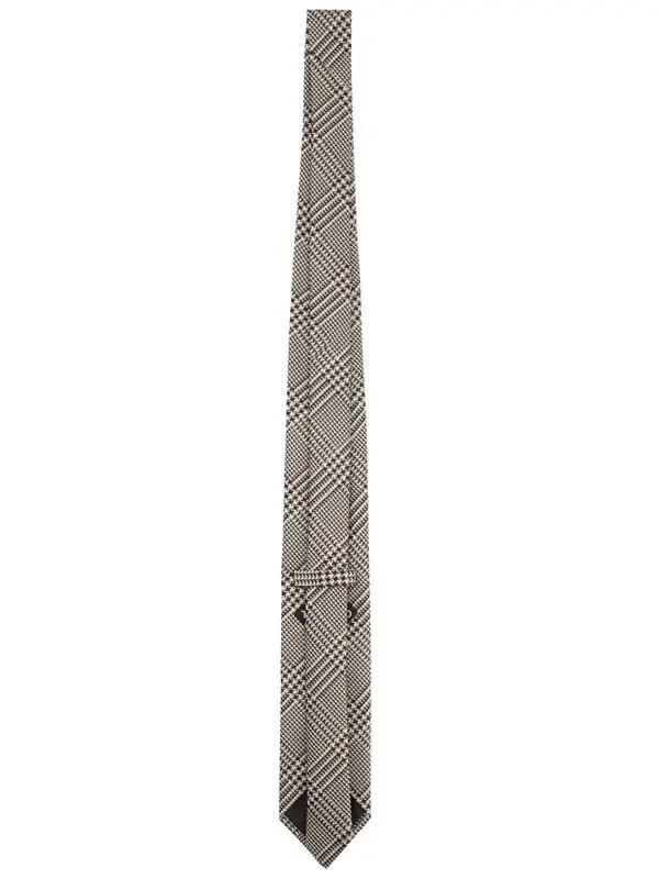 TOM FORD Printed Silk Neck Tie - Brown