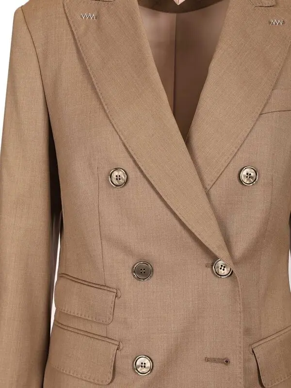 Max Mara Double-breasted Wool Twill Blazer - Brown