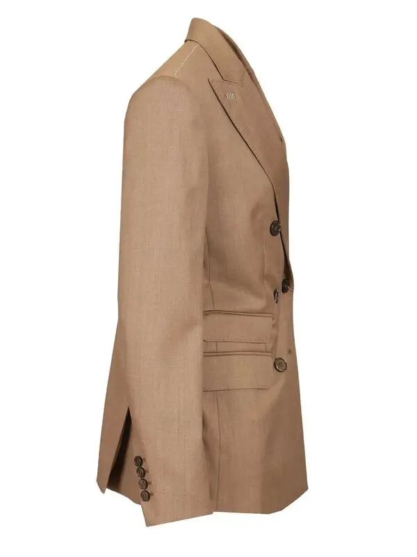 Max Mara Double-breasted Wool Twill Blazer - Brown