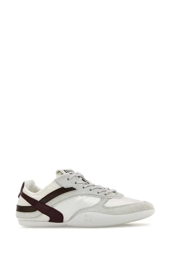 Miu Miu Two-tone Tech Fabric And Suede Gymnasium Sneakers - Multicolor
