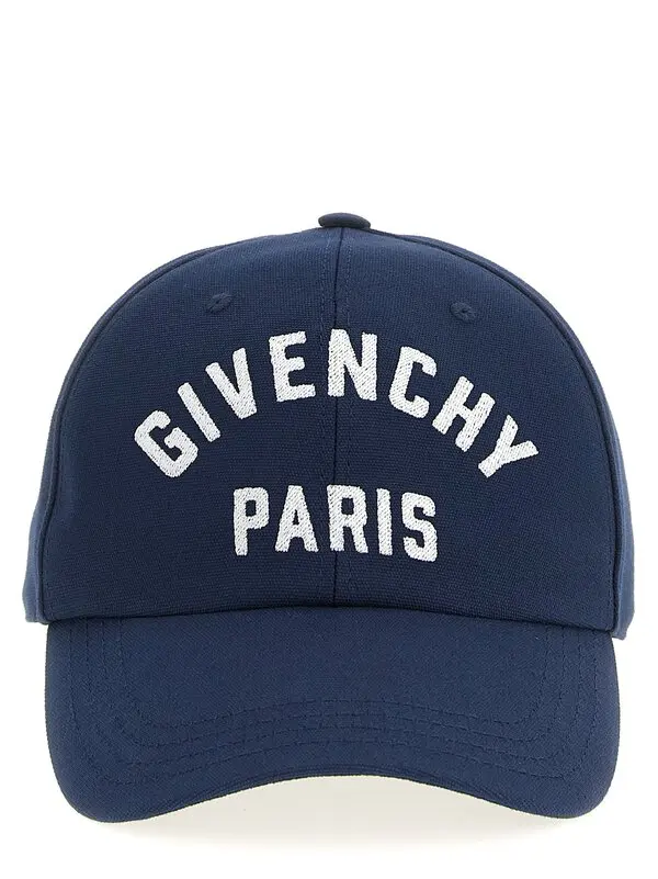 Givenchy Logo Embroidered Cotton Baseball Cap - Blue