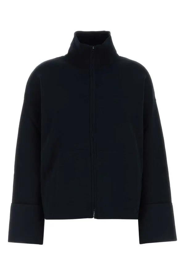 Max Mara Dark Viscose Blend Zip-up Sweatshirt