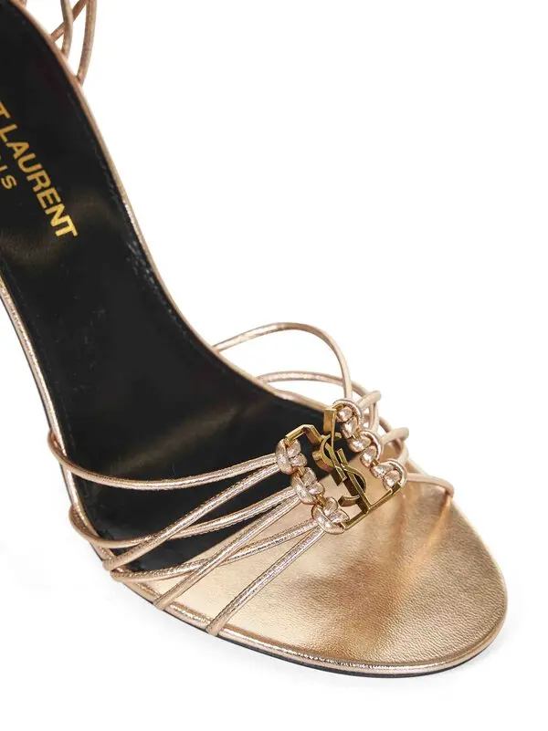 Saint Laurent Metallic Nappa Leather Lace-up Sandals - Multicolor