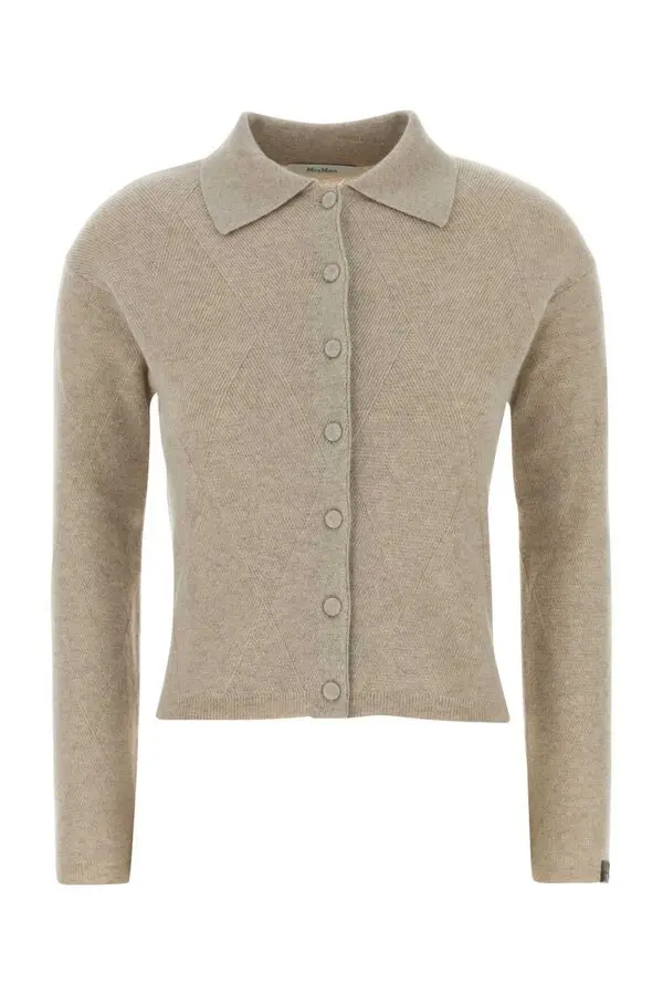 Max Mara Sand Cashmere Cardigan - Brown
