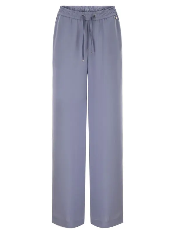 Herno Flowing Wide-leg Trousers With Drawstring - Blue