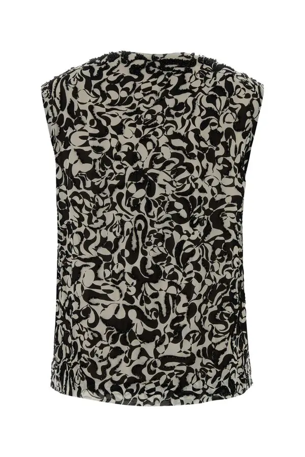 Dries Van Noten Printed Crepe College Top - Multicolor