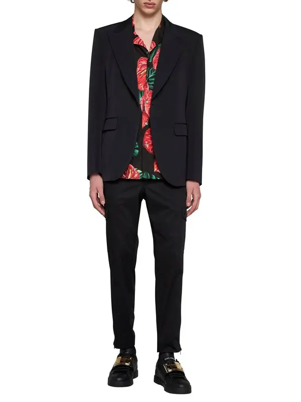 Dolce & Gabbana Black Technical Fabric Sicilia Single-breasted Blazer - Multicolor