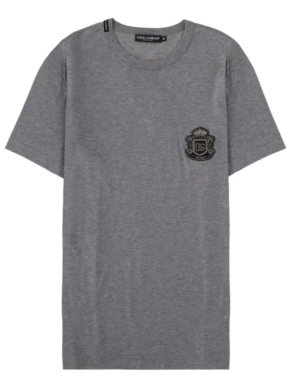Dolce & Gabbana T-shirt With Heraldic Logo - Gray