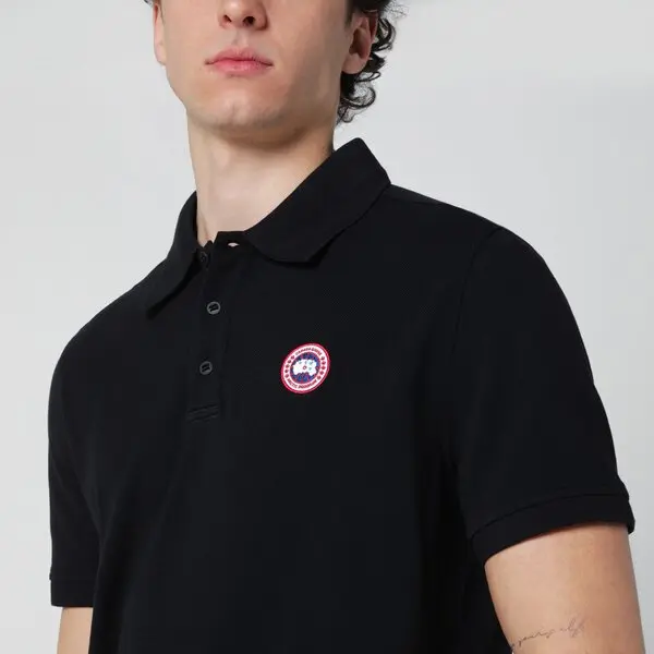 Canada Goose Polo Shirt With Logo Patch - Black