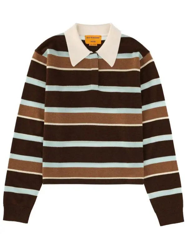 Guest In Residence Cropped Stripe Rugby Polo Shirt - Multicolor