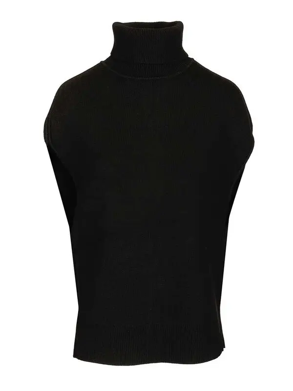 TOTEME Double-knit Cape Knit Turtleneck Sweater - Black