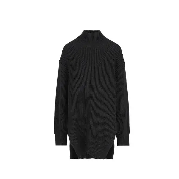 JIL SANDER Long Ribbed Turtleneck Sweater - Black