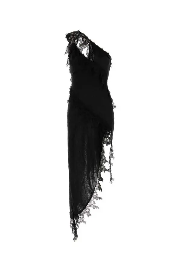 Blumarine Chiffon One-shoulder Dress