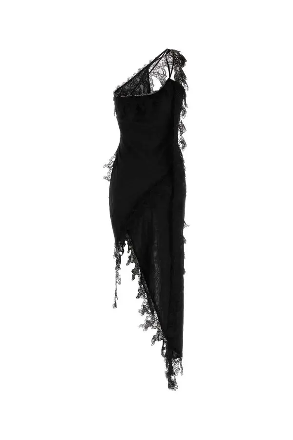 Blumarine Chiffon One-shoulder Dress