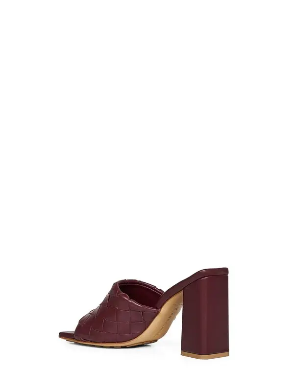 Bottega Veneta Barolo Intrecciato Leather Block Heel Mules - Multicolor