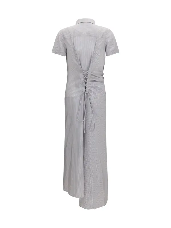 Alexander McQueen Striped Shirt Dress With Corset Detail