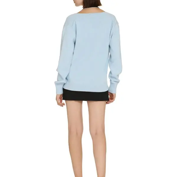 Fendi Wool And Cashmere V-neck Cardigan With Cut-out Detail