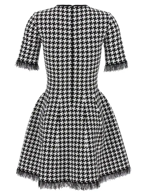 Alexander McQueen Houndstooth Jacquard Mini Dress