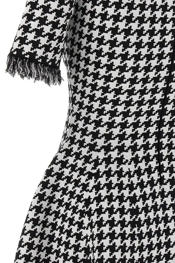 Alexander McQueen Houndstooth Jacquard Mini Dress