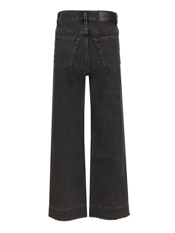 Chloé High-waisted Wide-leg Cropped Jeans - Black
