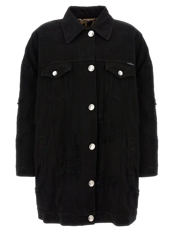 Dolce & Gabbana Denim Long Jacket - Black