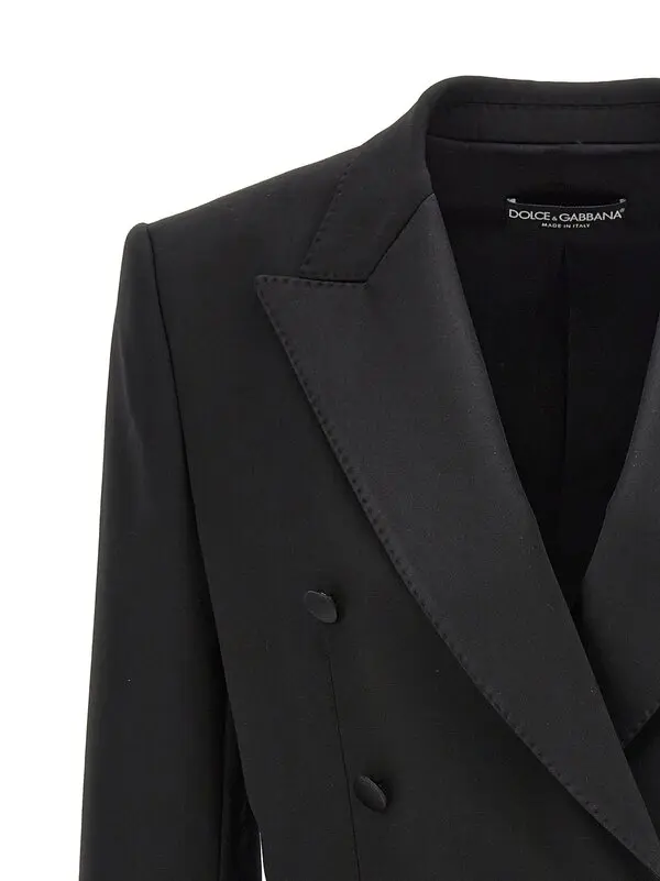 Dolce & Gabbana Tuxedo Double-breasted Crop Blazer