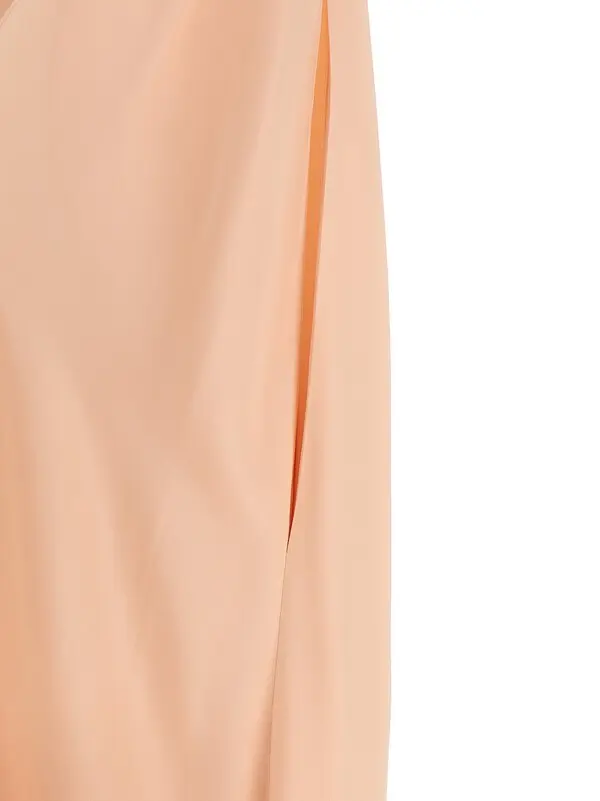Max Mara Managua Silk Midi Dress With Cape Effect - Pink