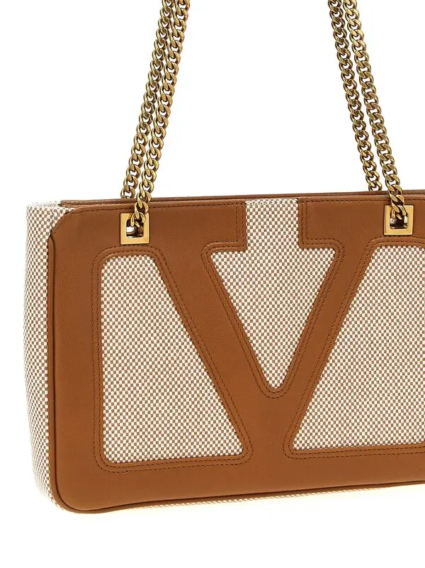 Valentino Garavani Viva Superstar" Small Shopping Bag - Cream