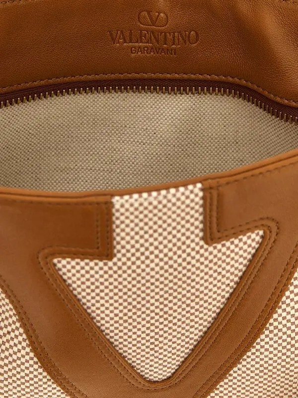 Valentino Garavani Viva Superstar" Small Shopping Bag - Cream