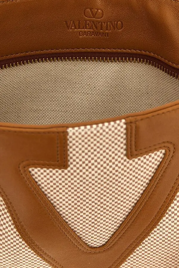 Valentino Garavani Viva Superstar" Small Shopping Bag - Cream