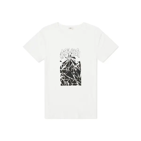 Celine Printed Cotton T-shirt - White