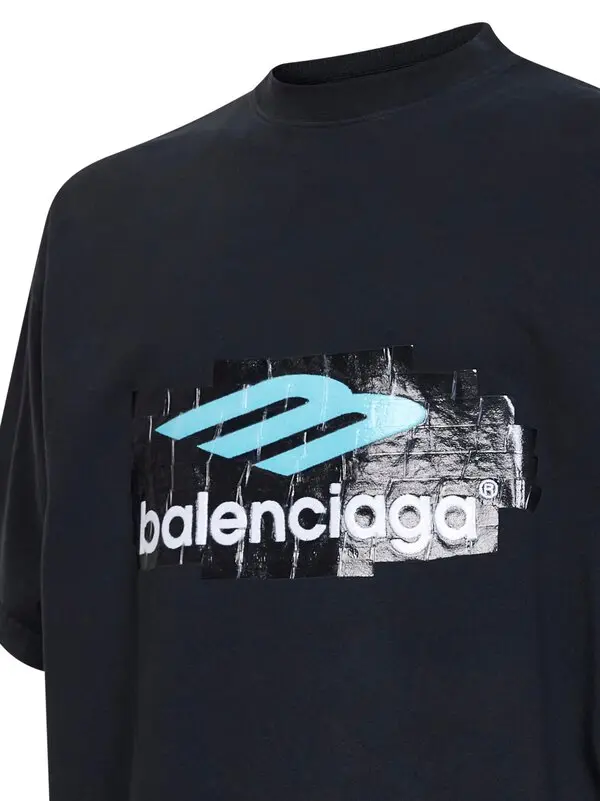 Balenciaga Black Jersey Oversized T-shirt