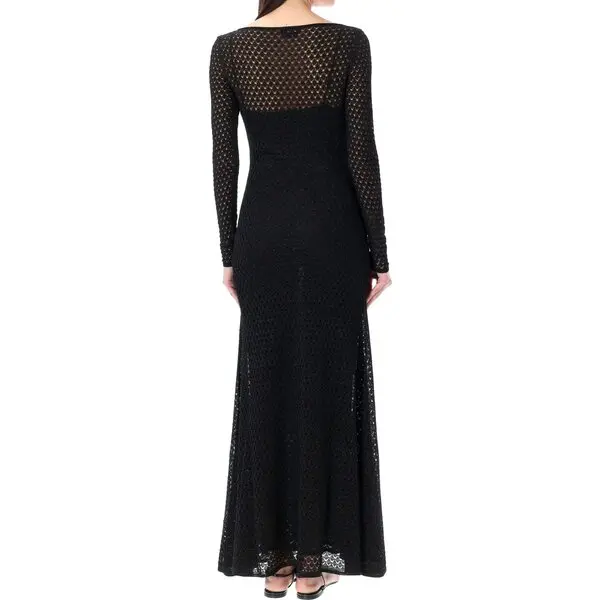 TOM FORD Lurex Crochet Maxi Dress - Black