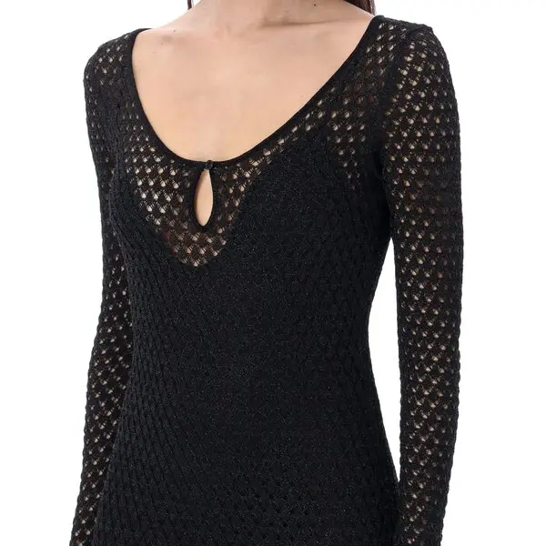TOM FORD Lurex Crochet Maxi Dress - Black
