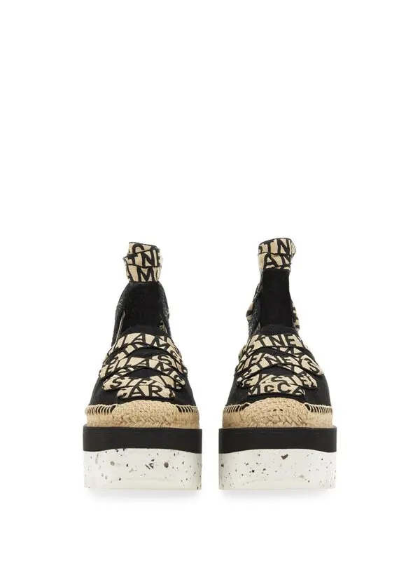 Stella McCartney Gaia Espadrille Platform Sandals - Black