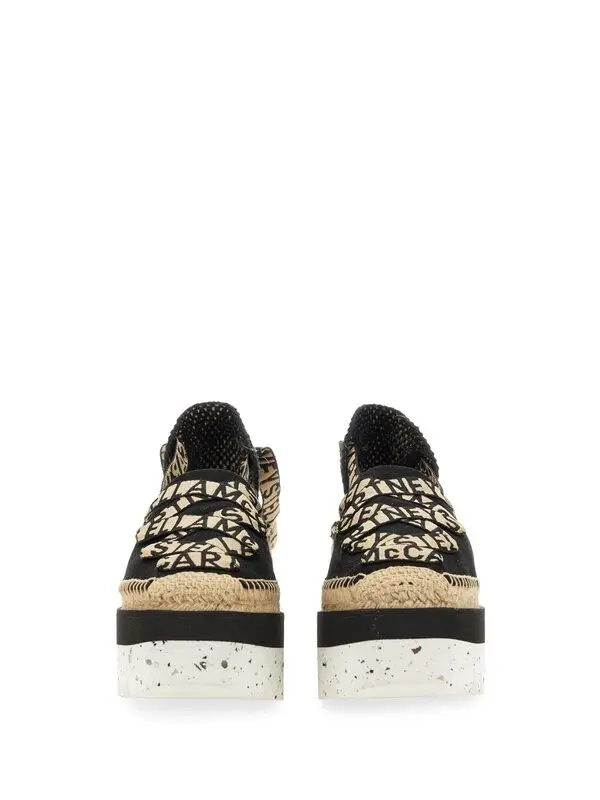 Stella McCartney Gaia Espadrille Platform Sandals - Black