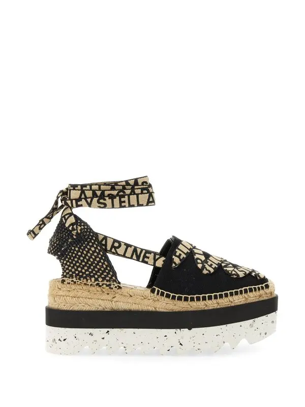 Stella McCartney Gaia Espadrille Platform Sandals - Black