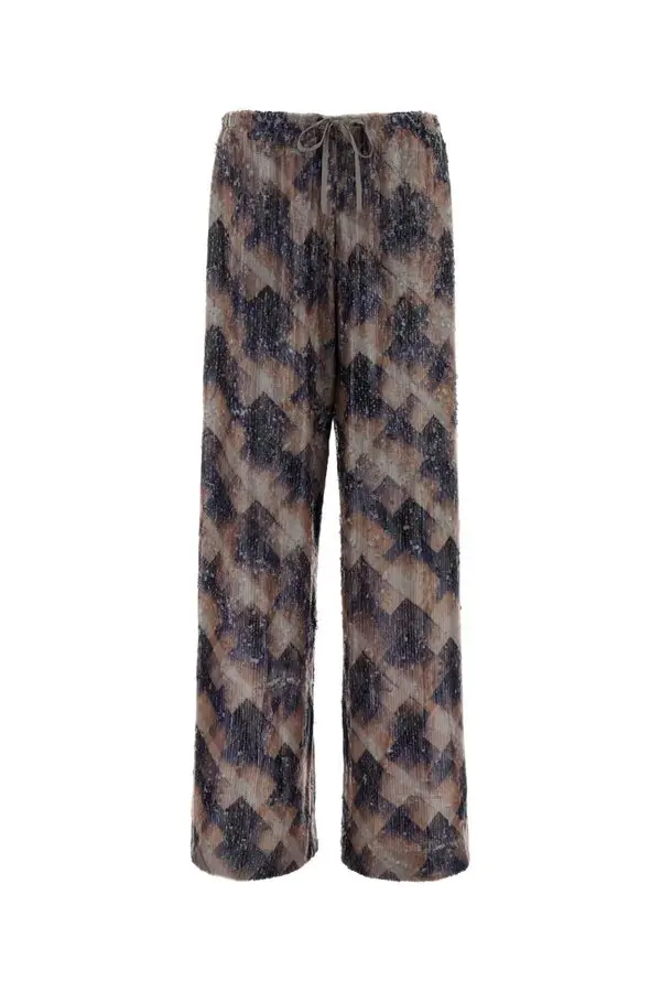 Dries Van Noten Embellished Viscose Wide-leg Pant - Multicolor