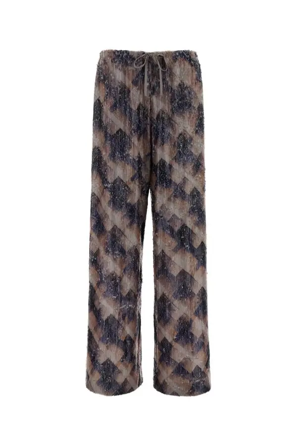 Dries Van Noten Embellished Viscose Wide-leg Pant