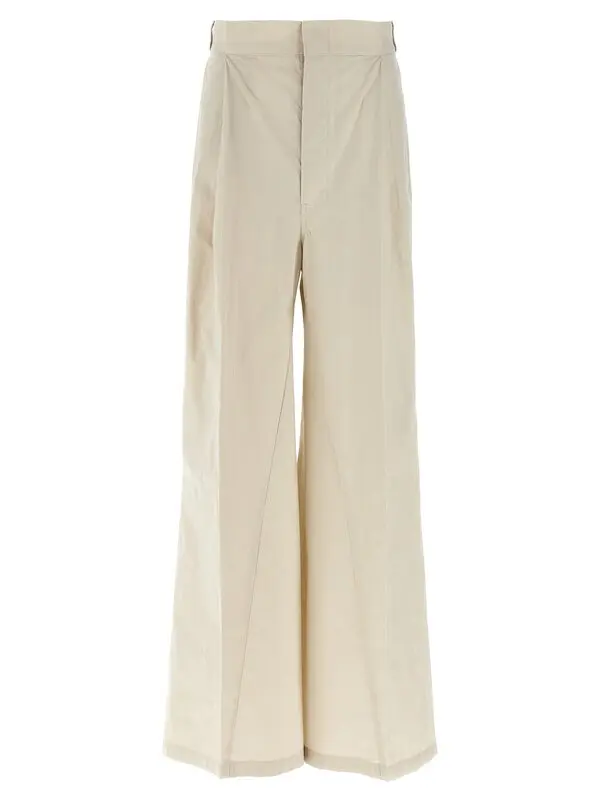 MAISON MARGIELA Wide Leg Cotton Blend Trousers - Cream
