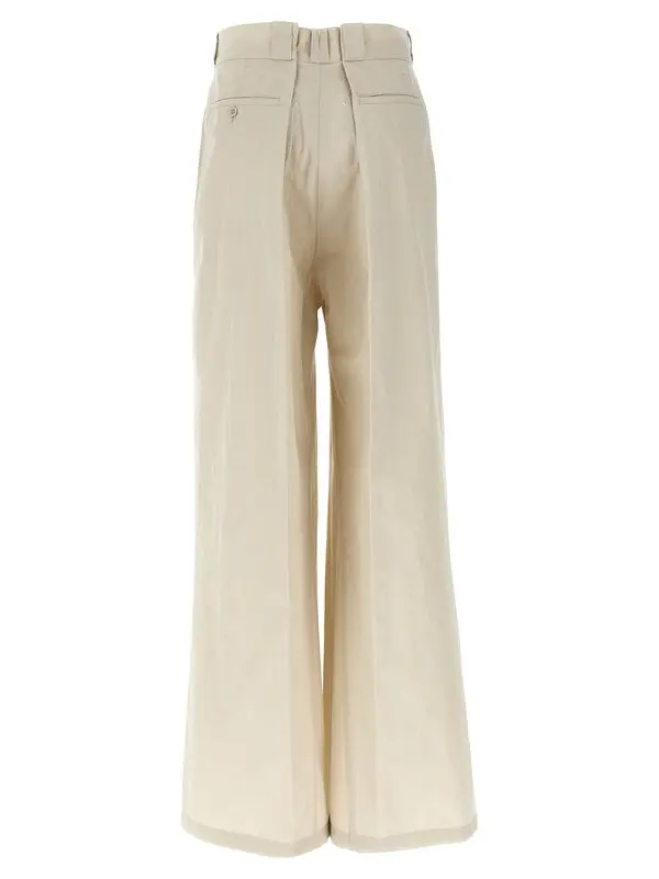 MAISON MARGIELA Wide Leg Cotton Blend Trousers