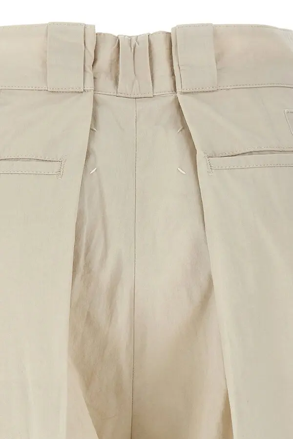 MAISON MARGIELA Wide Leg Cotton Blend Trousers