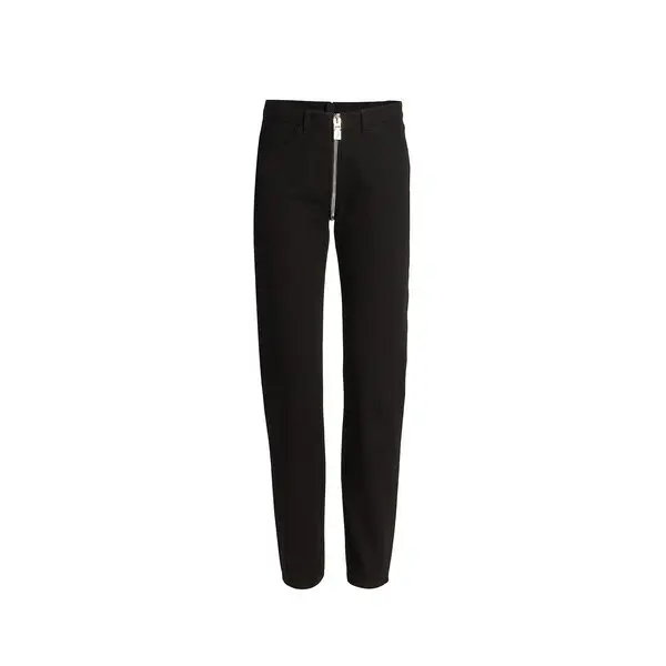 Givenchy Cotton Denim Jeans With Moto Zip Detail