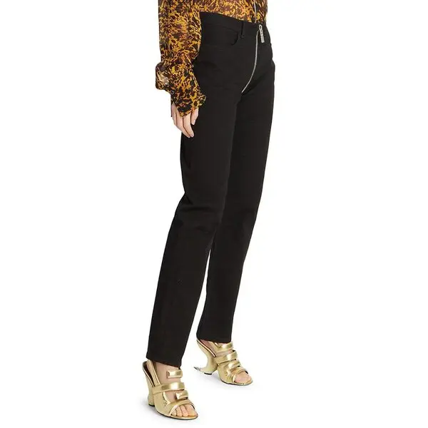 Givenchy Cotton Denim Jeans With Moto Zip Detail